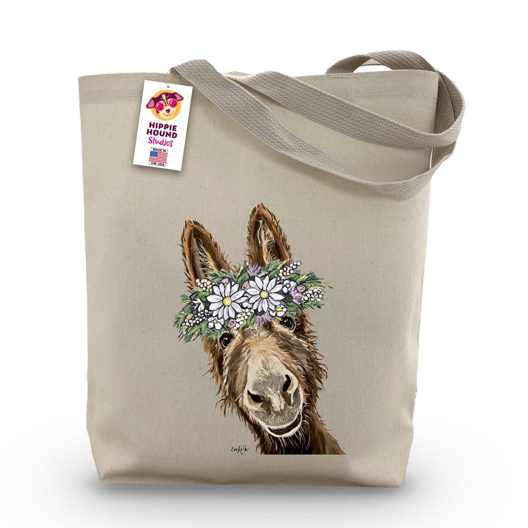 Donkey Tote Bag Option to Personalize Donkey Lover Gift , Farm Animal ...
