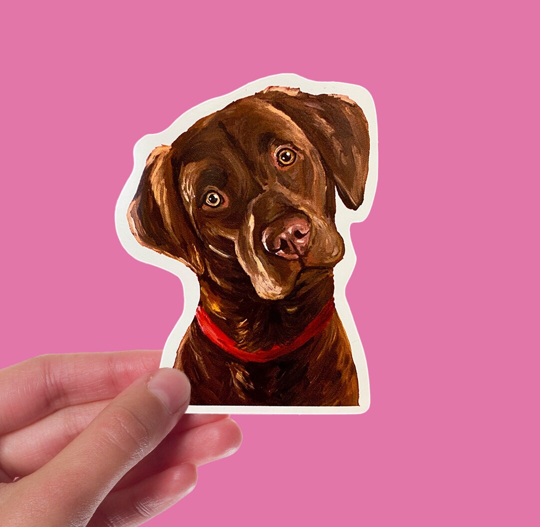 Chocolate Lab Sticker - 4" Vinyl Chocolate Lab Decal - Chocolate Lab ...