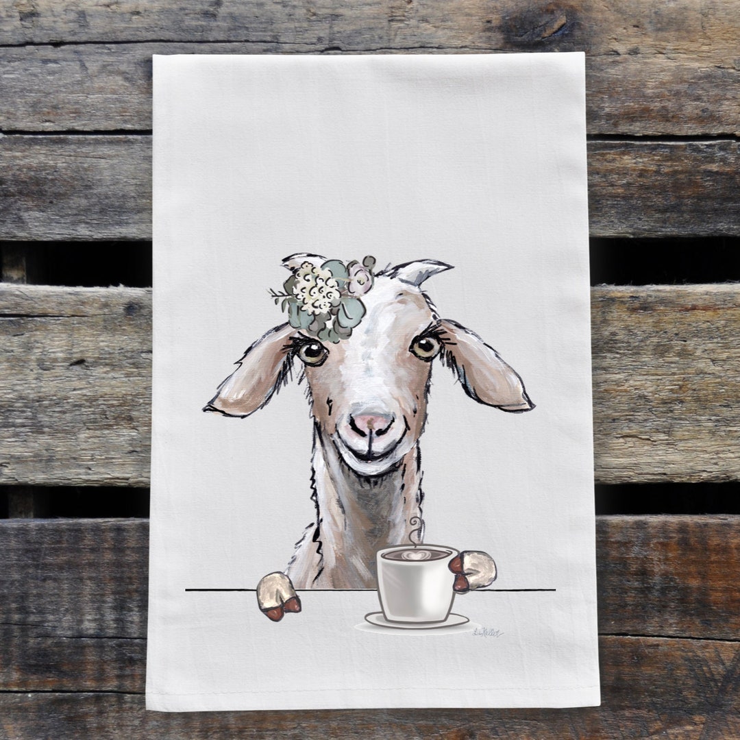 Goat Tea Towel - Goat Coffee Towel 'shyla' - Goat Flour Sack Towel ...