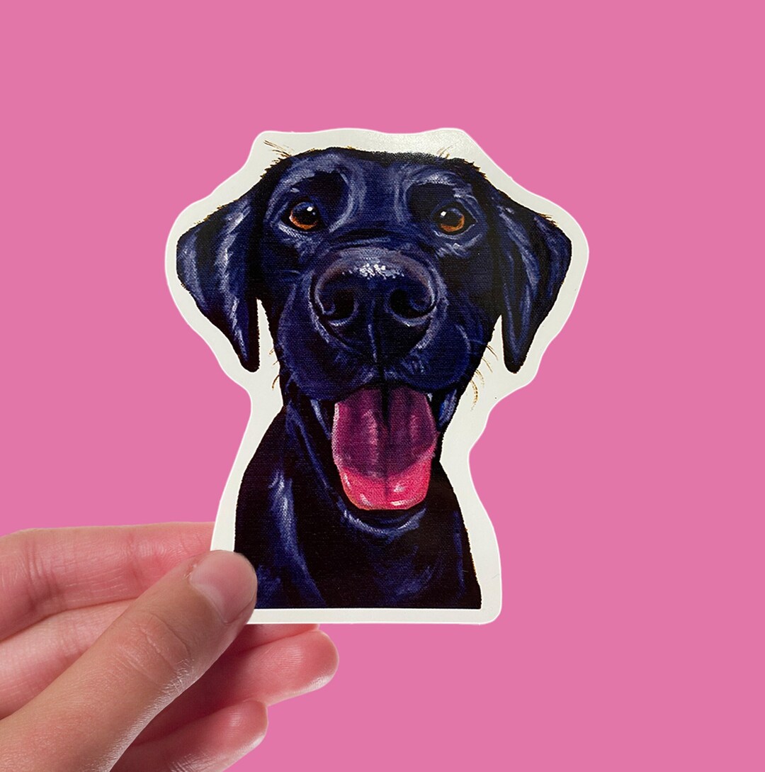 Black Lab Sticker - 4" Vinyl Black Labrador Sticker -lab Vinyl Decal ...