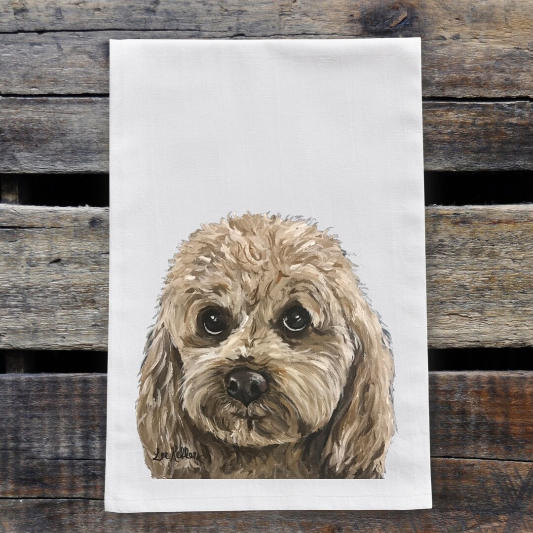 Cavapoo Tea Towel - Dog Tea Towel - Cavapoo Flour Sack Towel - Option ...