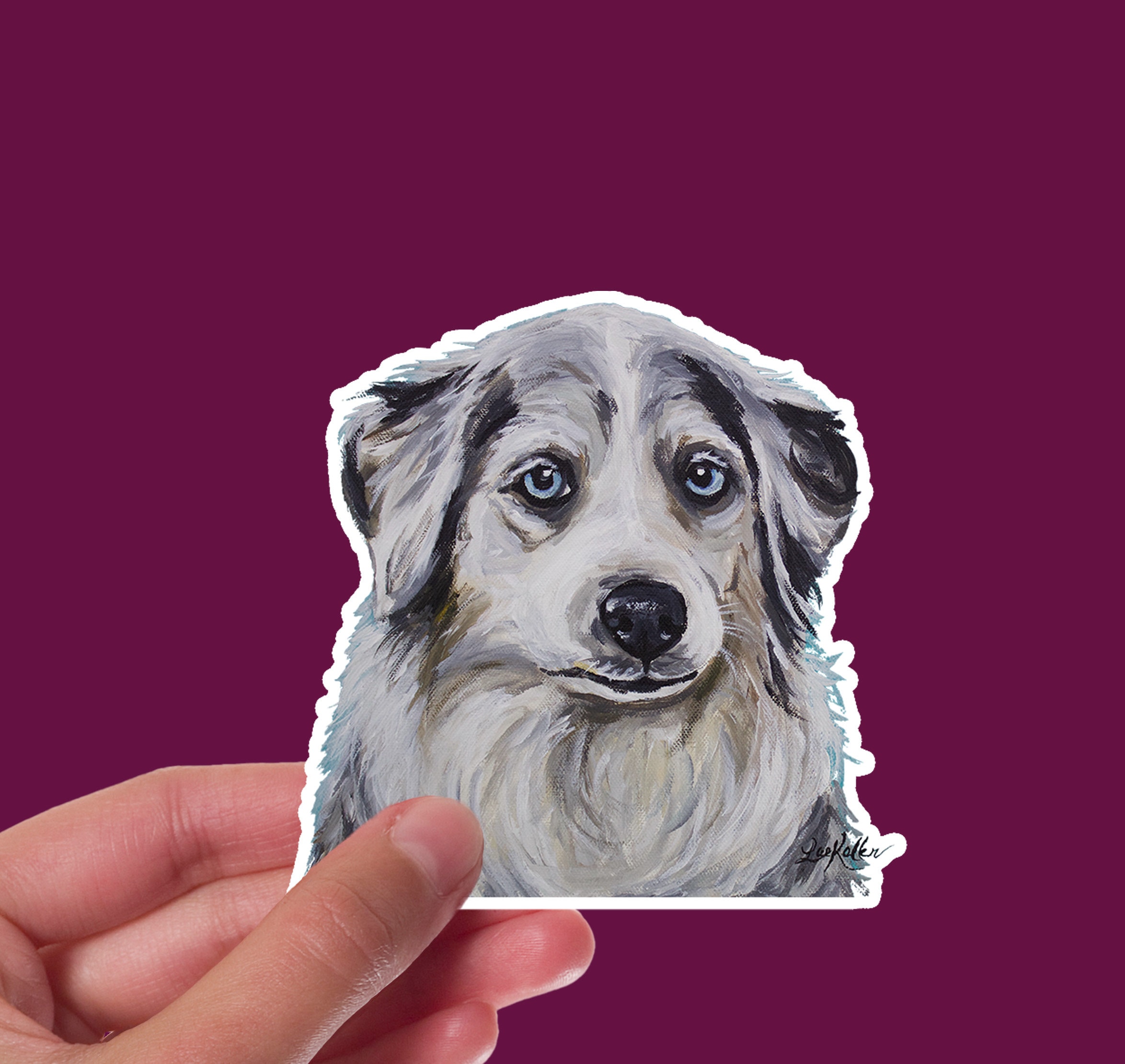 Australian Shepherd Sticker 4 Sticker Cute Dog Sticker Paper Bumper ...