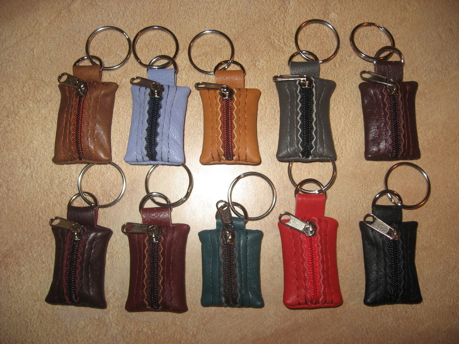 100% Real Genuine Leather Small Keyring Key Pouch Purse Wallet - Etsy