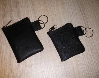 100% Real Genuine Leather Small Keyring Key Pouch Purse Wallet | Etsy