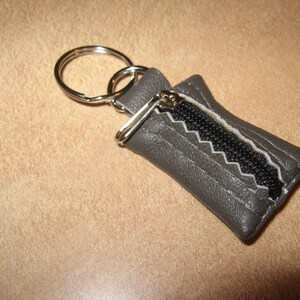 100% Real Genuine Leather Small Keyring Key Pouch Purse Wallet Coins ...
