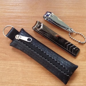 100% Real Genuine Leather Nail Clipper Case Wallet Pouch Purse Manicure ...