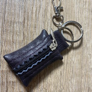 100% Real Genuine Leather Small Keyring Key Pouch Purse Wallet Coins ...