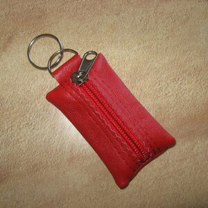 100% Real Genuine Leather Keyring Key Pouch Purse Wallet Coins Money ...