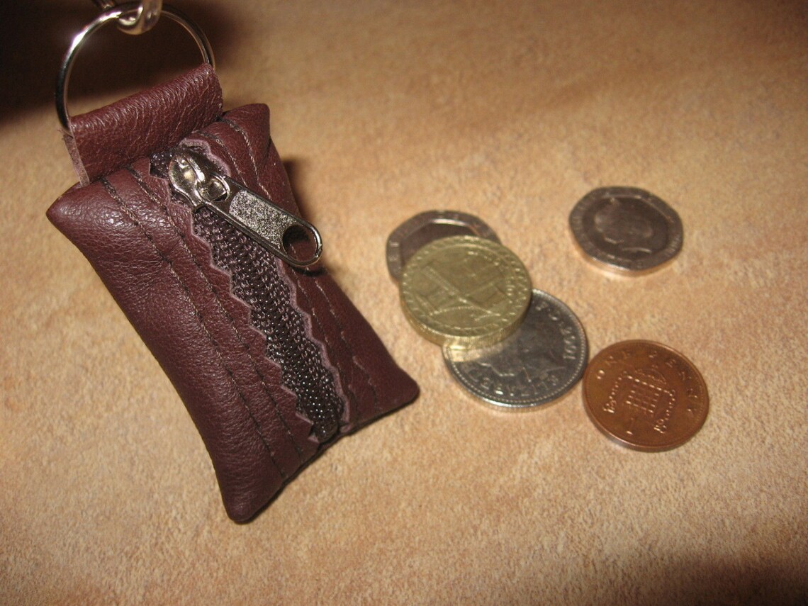 100% Real Genuine Leather Small Keyring Key Pouch Purse Wallet - Etsy