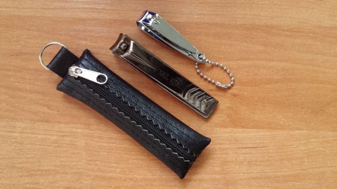 100% Real Genuine Leather Nail Clipper Case Wallet Pouch Purse Manicure ...