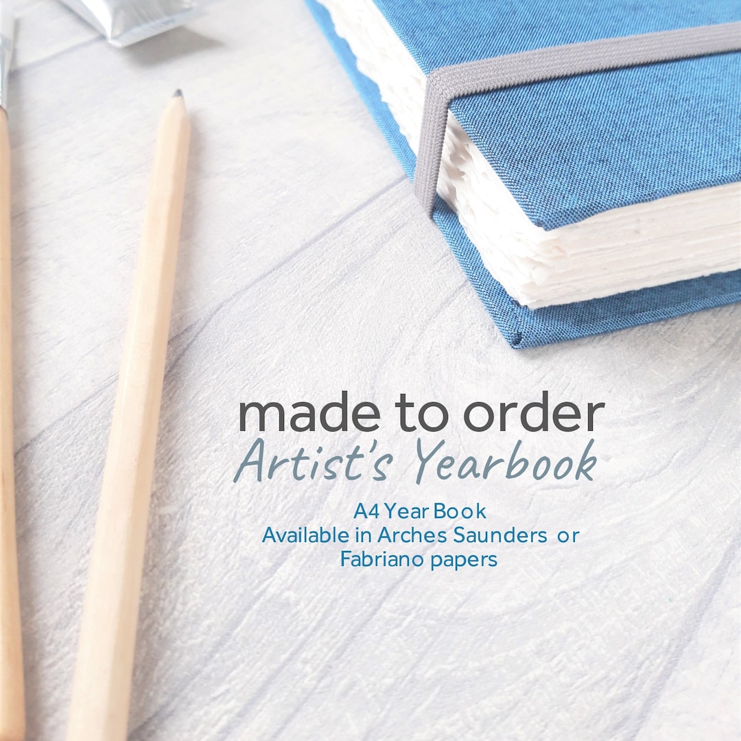 Handmade A4 Artist's Yearbook: Watercolor Sketchbook, Deckle Edge ...