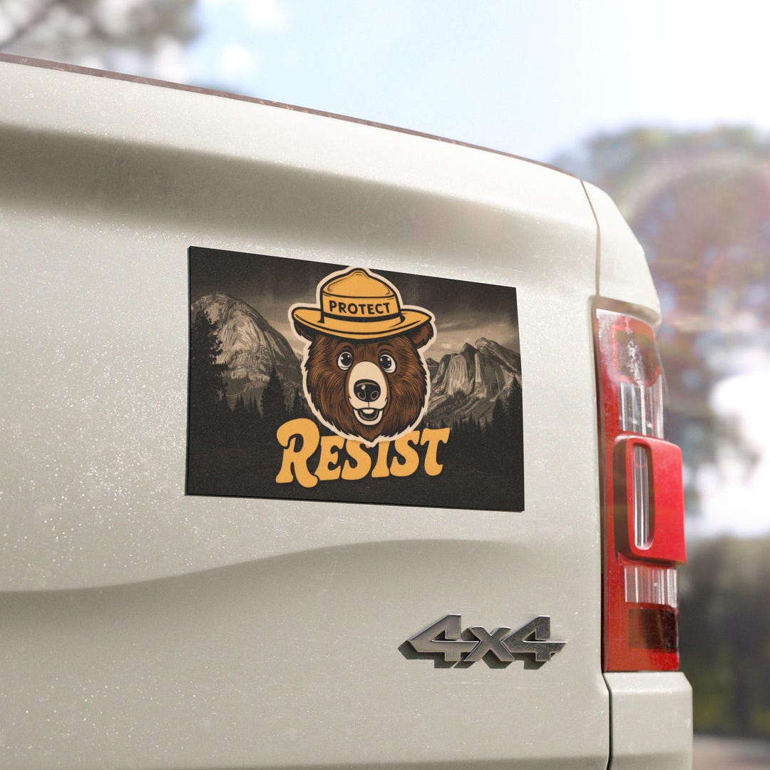 Resist Bear Smokey the Bear Resist Car Magnet Resist Trump Resist ...