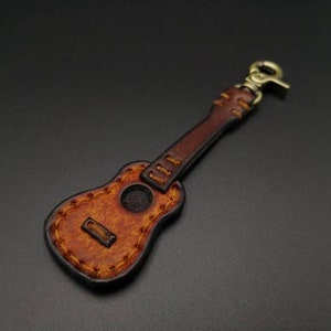 Leather Ukulele Miniature Keychain, Guitar Keychain,handmade Keyring ...