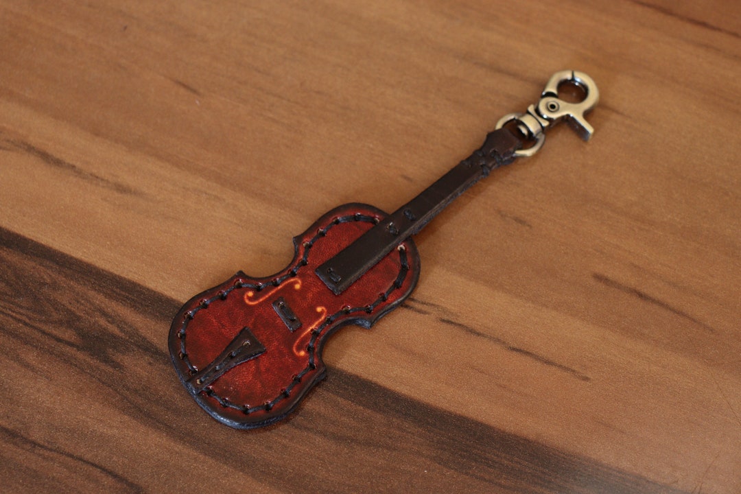 Violin, Cello Accessory, Miniature Leather Keychain, Handmade - Etsy
