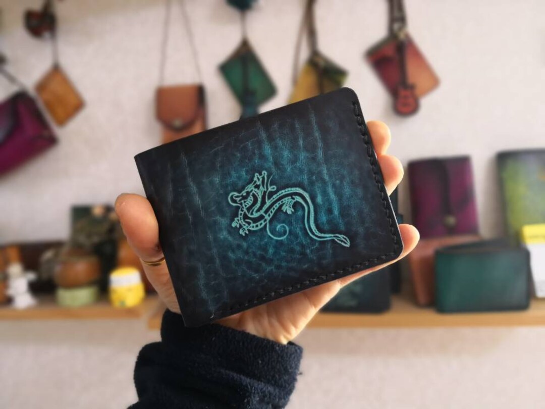 Leather Wallet, Hawk Falcon, Custom Wallet, Vegetable Leather,handmade ...