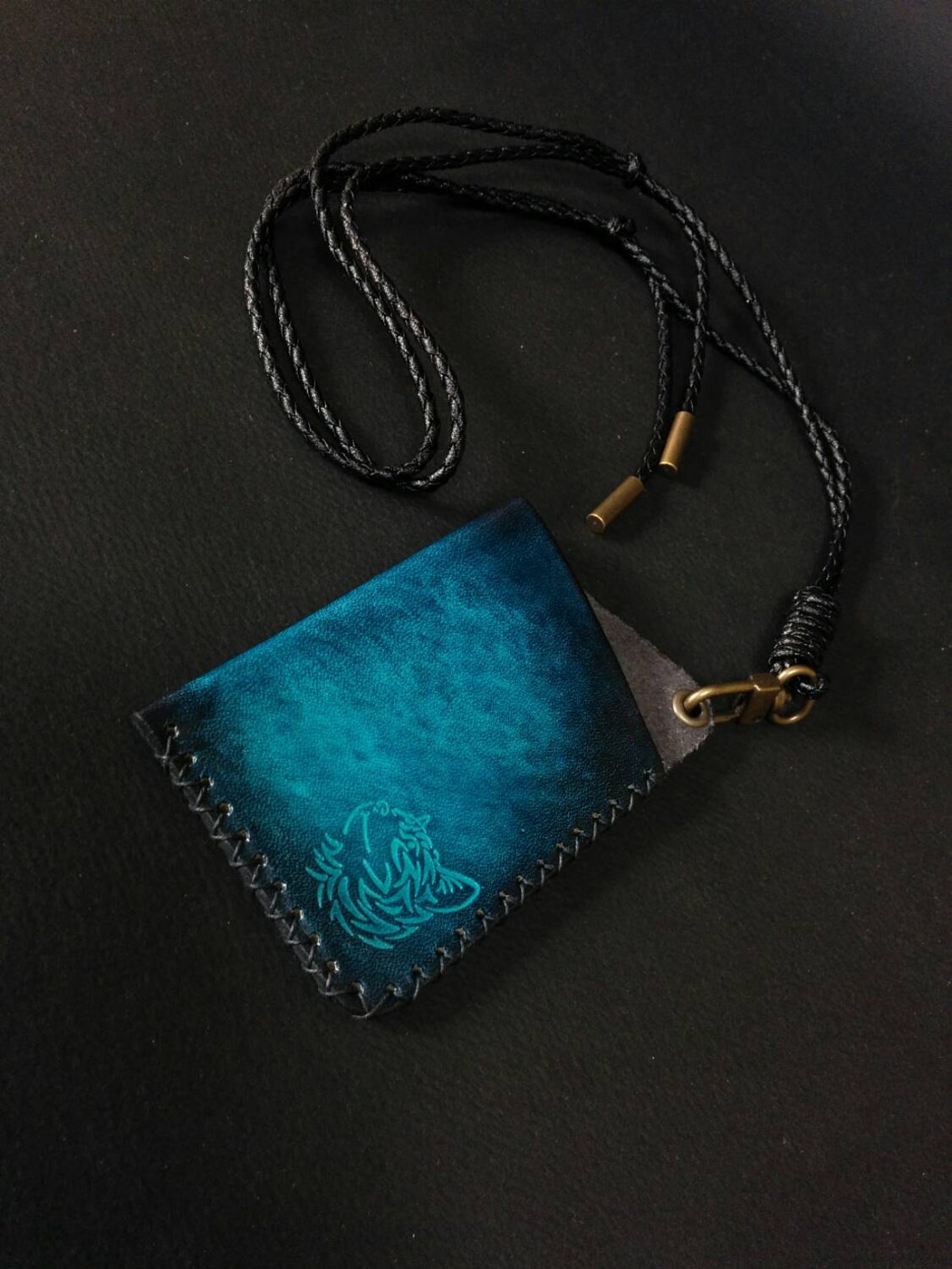 Neck Card Caseleather Card Caseleather Card Holderbusiness - Etsy