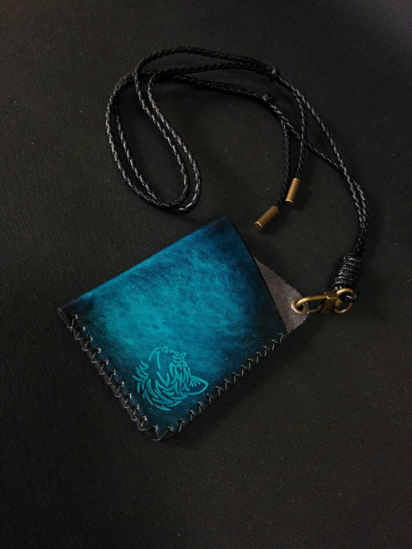 Neck Card Caseleather Card Caseleather Card Holderbusiness - Etsy