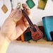 Leather Ukulele Miniature Keychain, Guitar Keychain,handmade Keyring ...