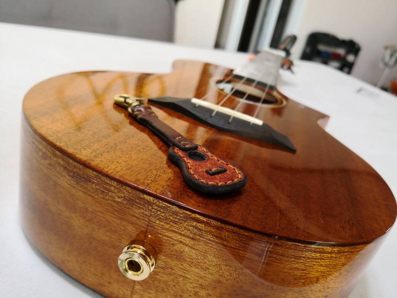 Leather Ukulele Miniature Keychain Guitar Keychainhandmade - Etsy