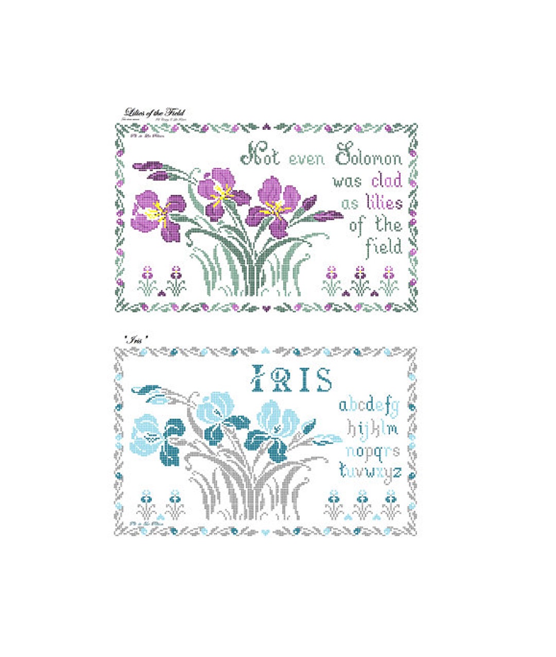 2 Charts in PDF: iris and lilies of the Field 2 Versions - Etsy