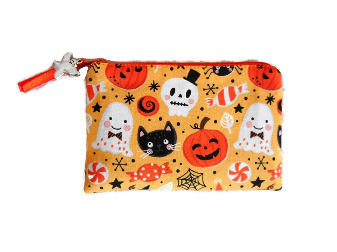 Halloween Black Cat Ghost Pumpkin, Coin Purse, Storage Purse Case ...