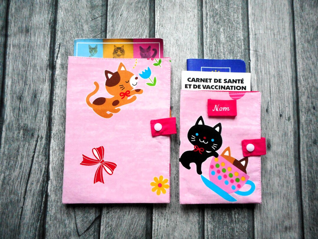 Kawaii Cats & Mugs, Cat Pet Passport Cover, Health Book Case, Vet ...