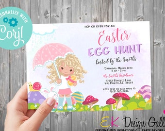 Easter Egg Hunt Invitation, Easter Egg Hunt Invite, Easter Bunny ...