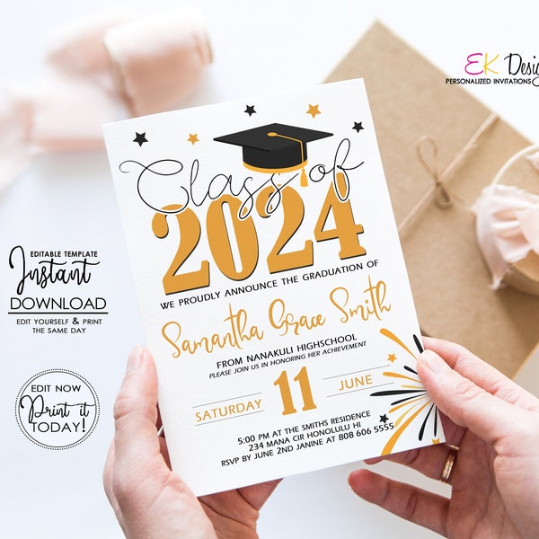 Graduation Cap Invitation - Etsy