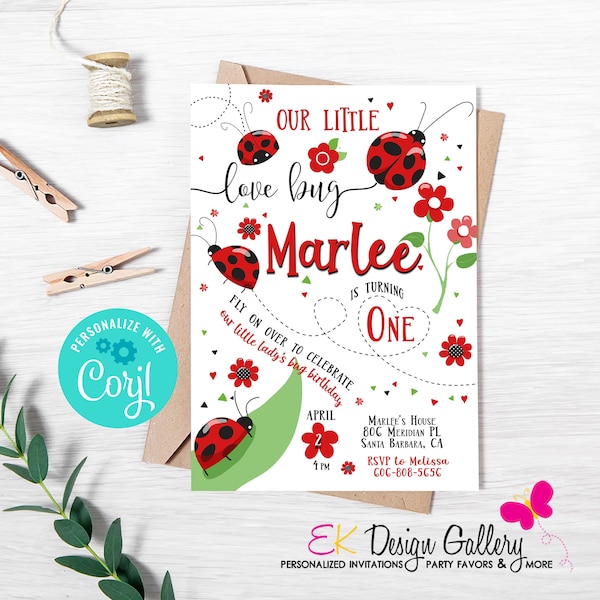 Ladybug Invite - Etsy