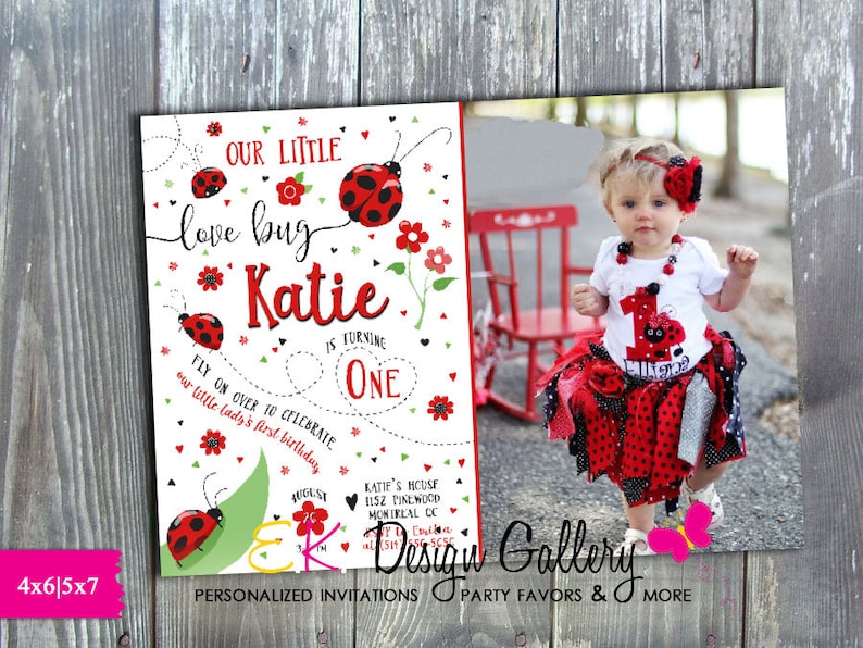 Ladybug Invitation Lady Bug Birthday Party Invite Ladybug - Etsy