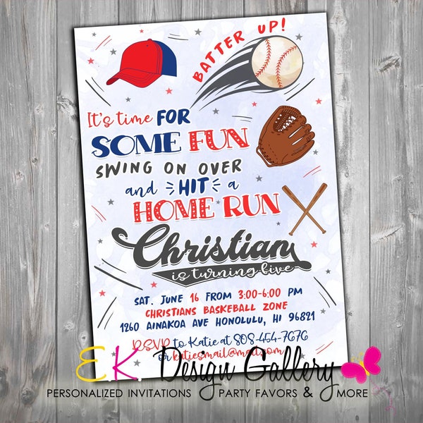 Baseball Invitation - Etsy