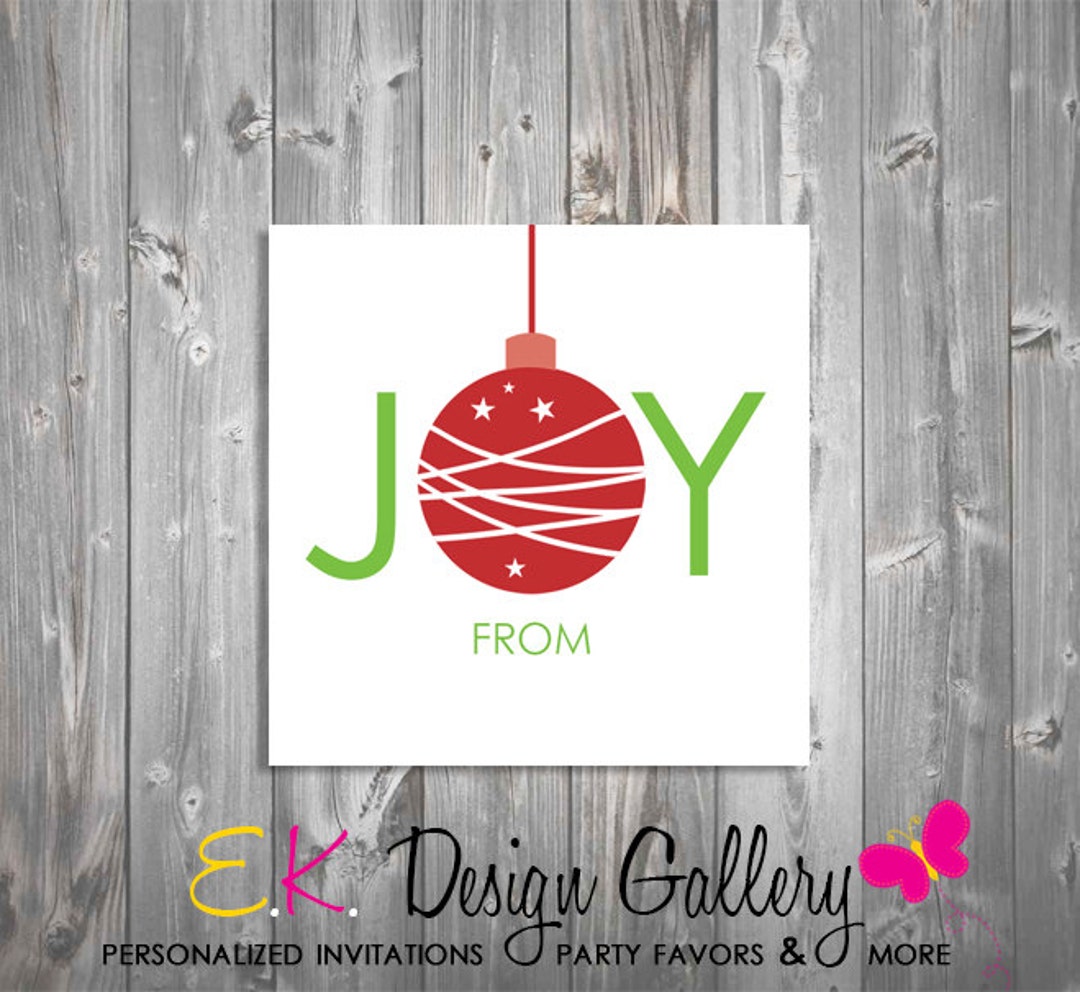Christmas Joy Gift Tag Printable Holiday Favor Tag Christmas Stickers ...
