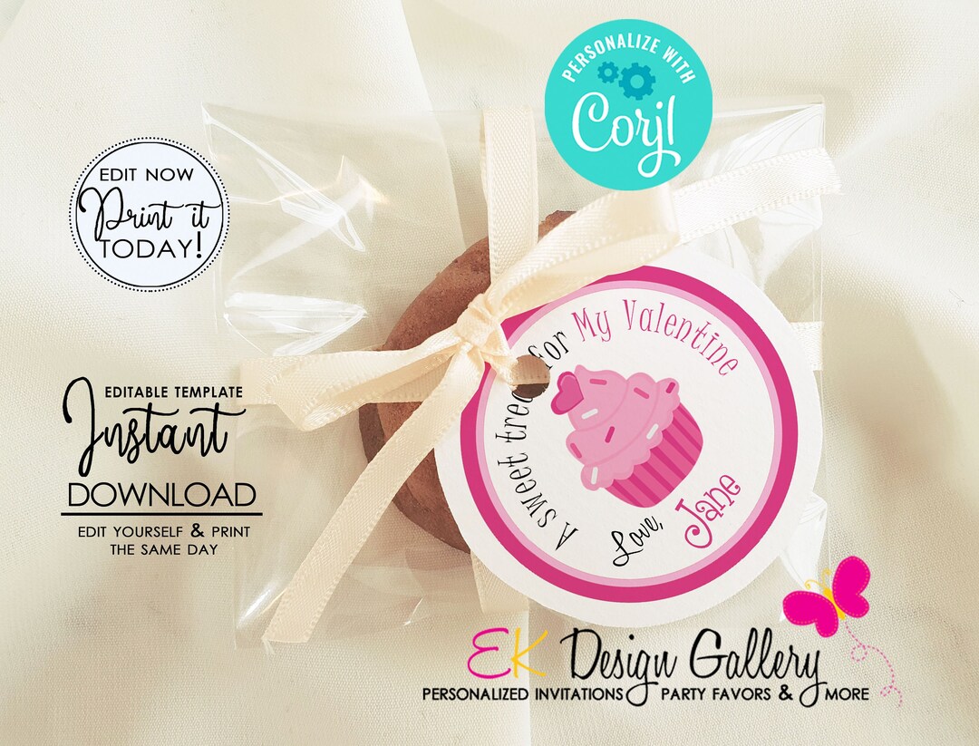 Editable Valentine's Day Sweet Treat Tag Happy Valentine's Day ...
