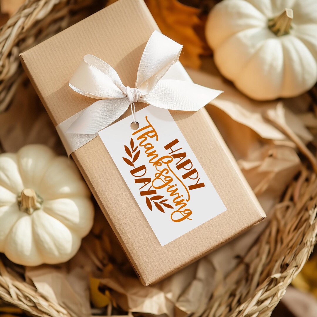 Happy Thanksgiving Gift Tag: Printable Thank You Label (digital ...