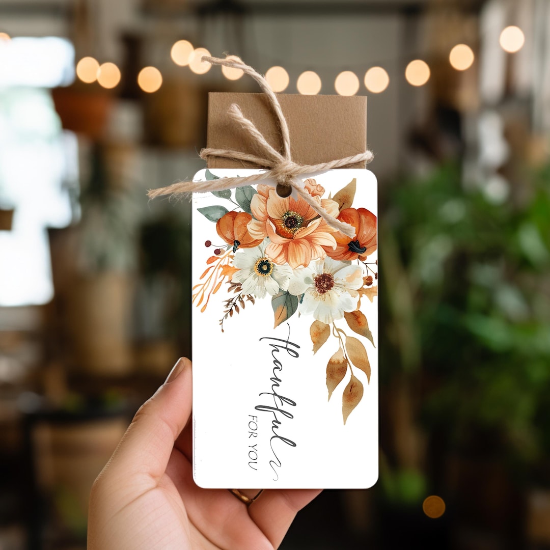 Thankful for You Tag, Giving Thanks Tag, Thanksgiving Appreciation Gift ...