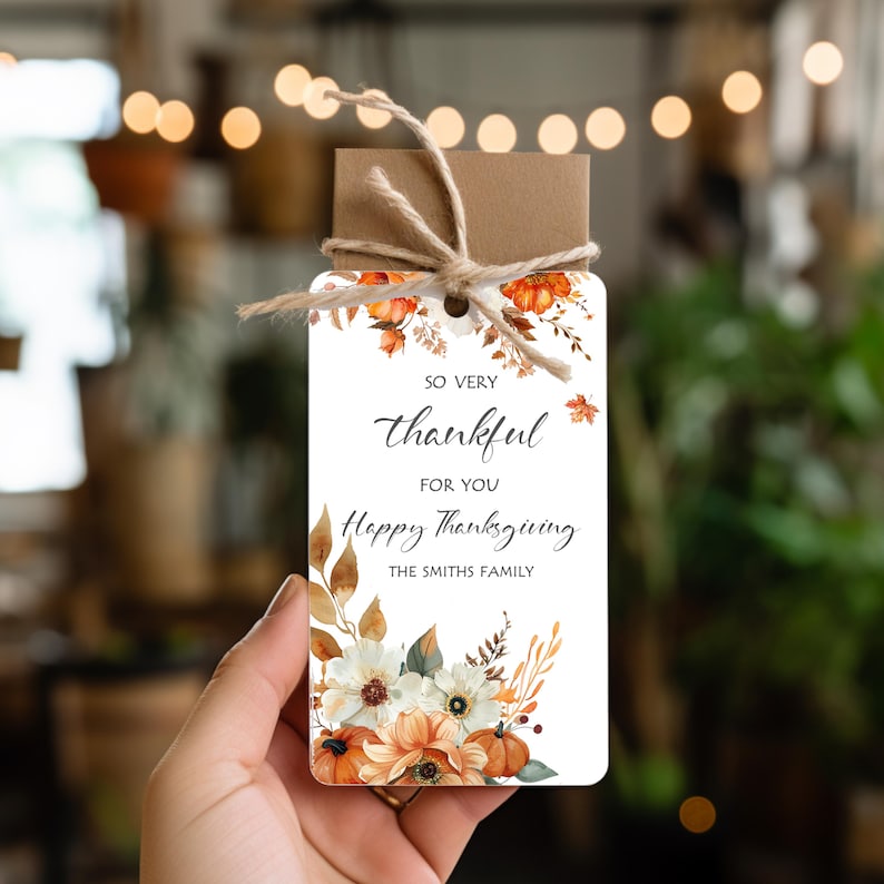 Thanksgiving Appreciation Gift Tag: Giving Thanks Label (instant ...