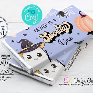 Editable Pink Halloween Candy Bar Wrapper: Spooky Birthday Party Favor ...