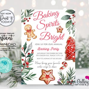 Baking Spirits Bright Invitation: Holiday Cookie Exchange Invite ...