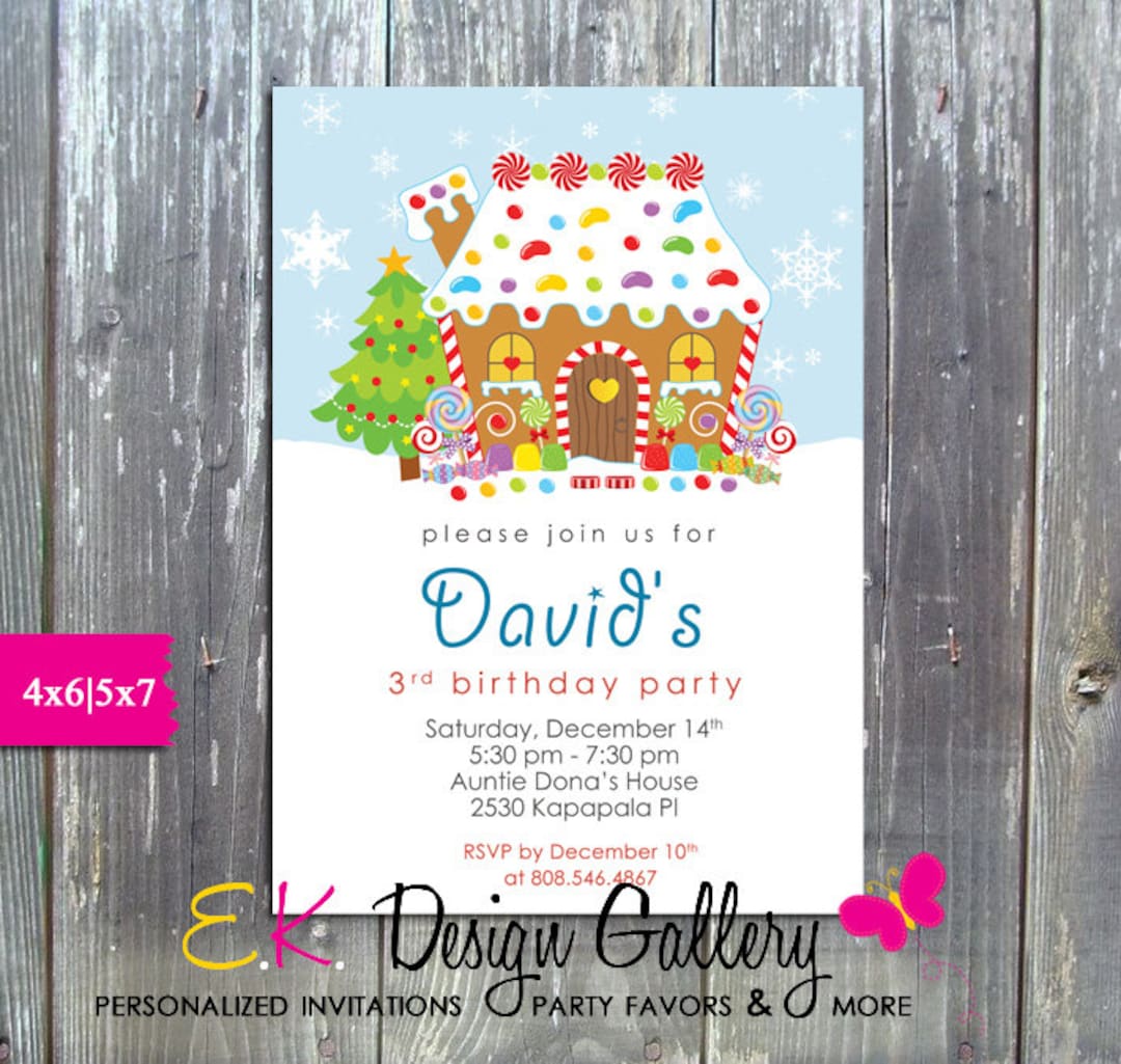 Gingerbread House Invitation, Gingerbread Decorating Party, Birthday ...