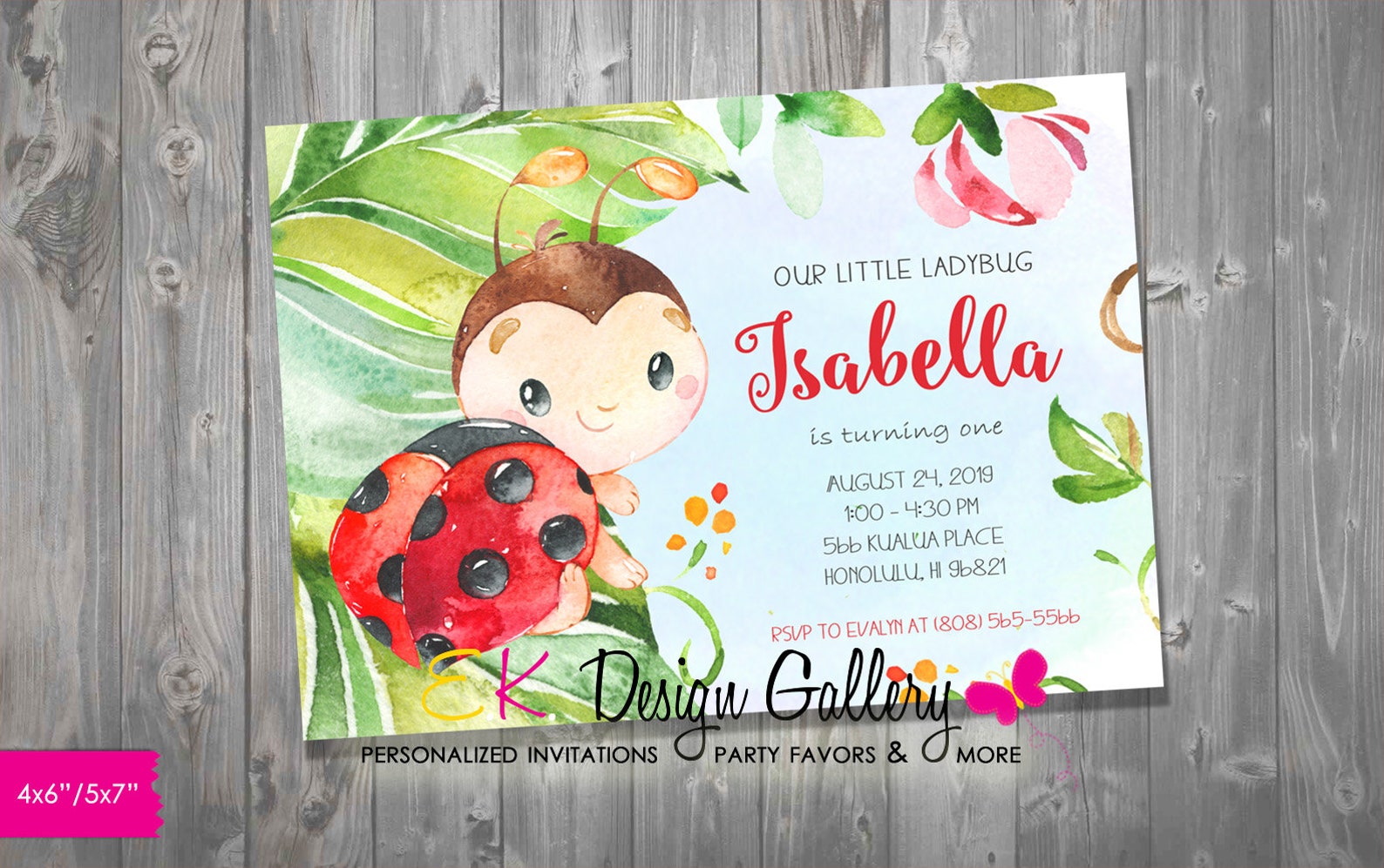 Ladybug Invitation Lady Bug Birthday Invitation Ladybug | Etsy