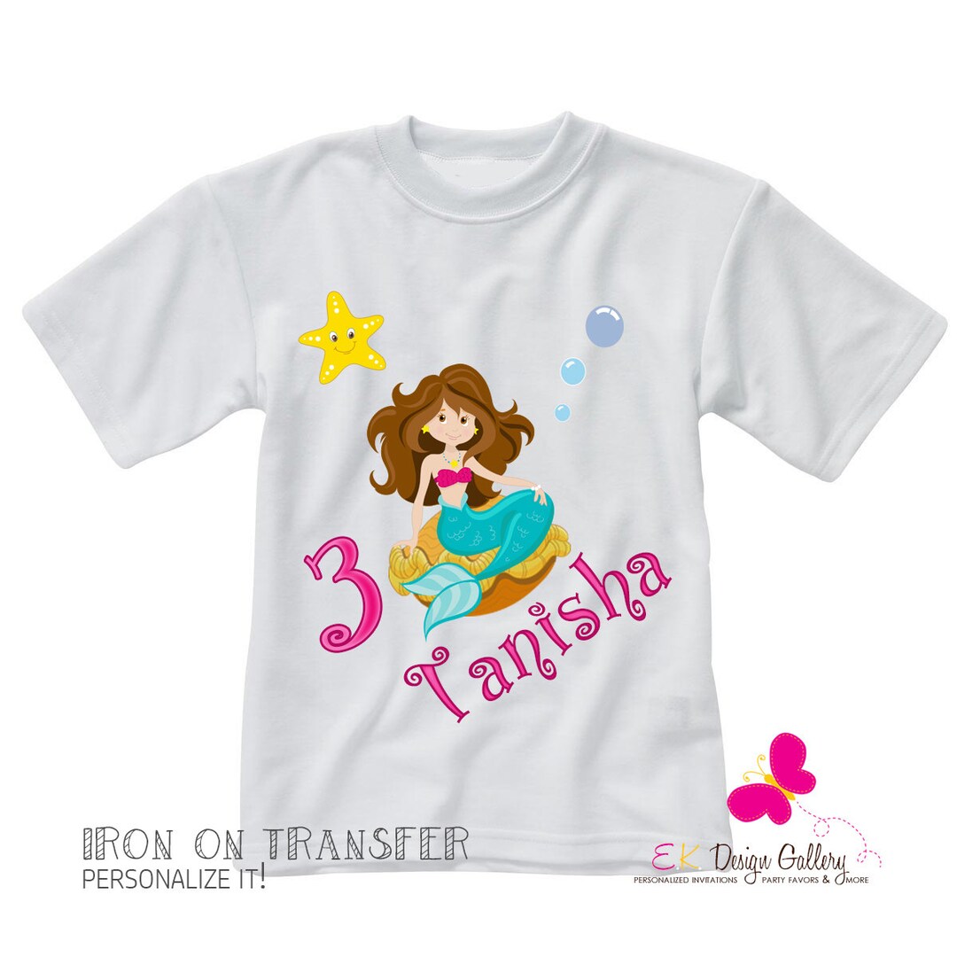 Personalized Mermaid Iron on Sublimation Transfer File Girl Clothing T ...