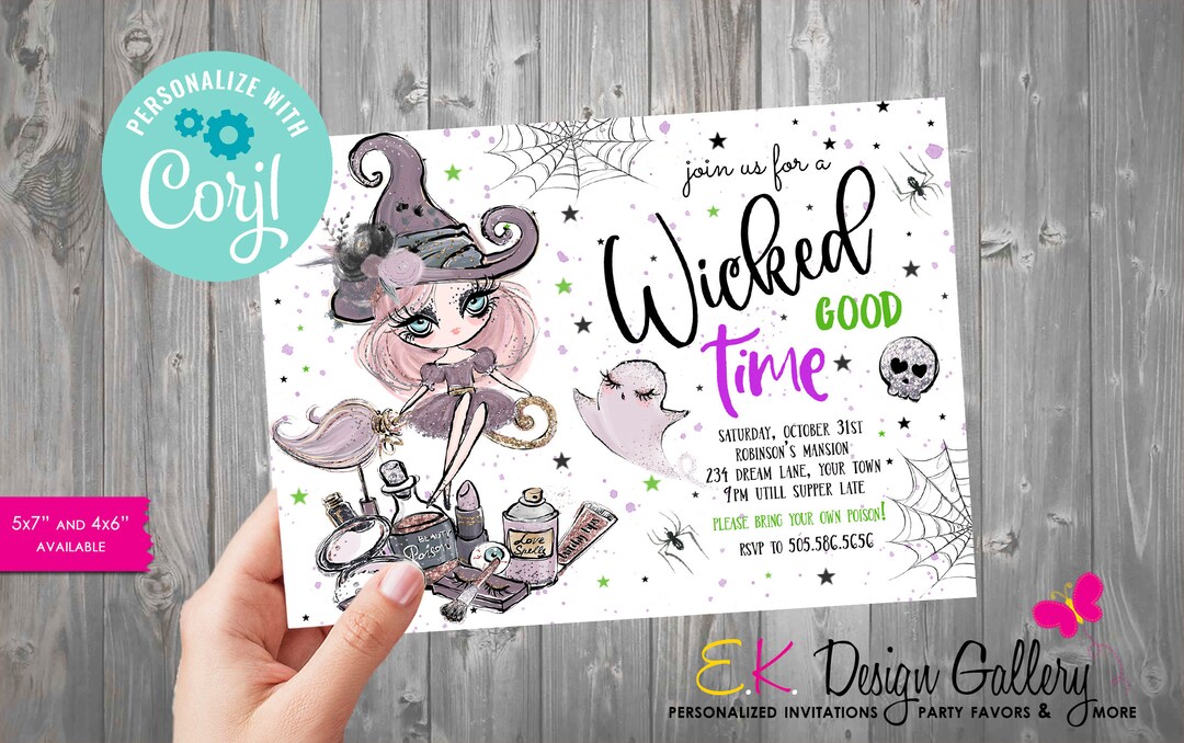 Halloween Wicked Good Time Invitation Halloween Witch Invite, Witches ...