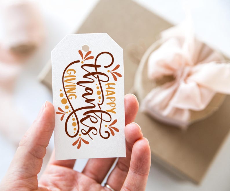 Thanksgiving Appreciation Gift Tag: Giving Thanks Label (instant ...