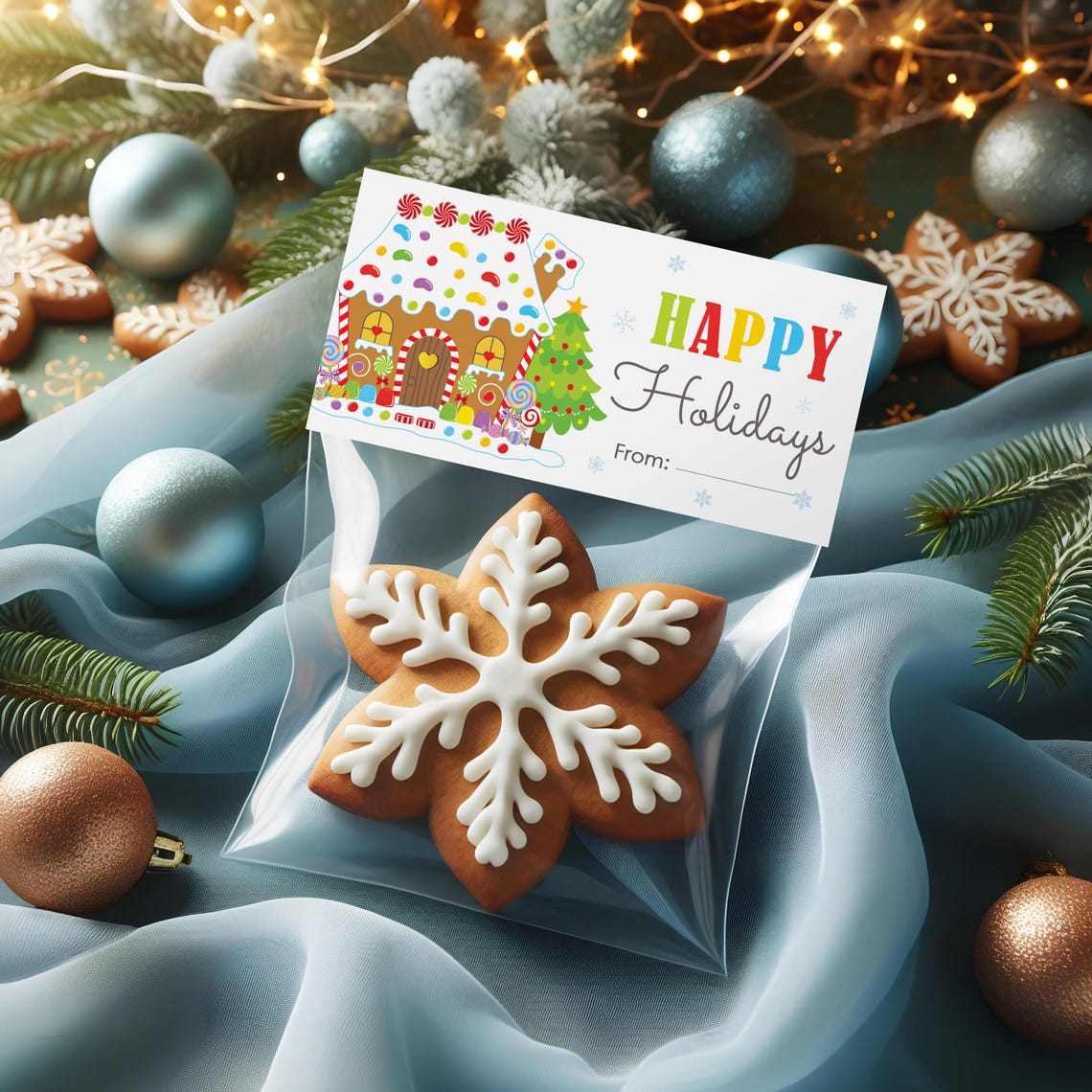 Gingerbread House Treat Bag Topper: Christmas Printable Treat Label ...