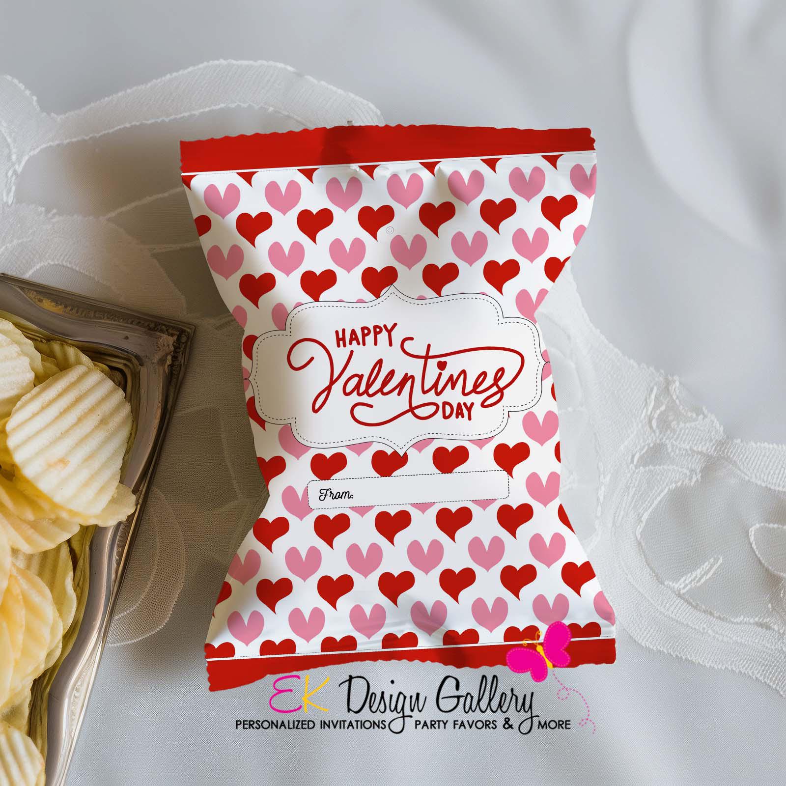 Valentine's Day Chip Bag: Classroom Exchange Treat Favor Bag I (instant ...