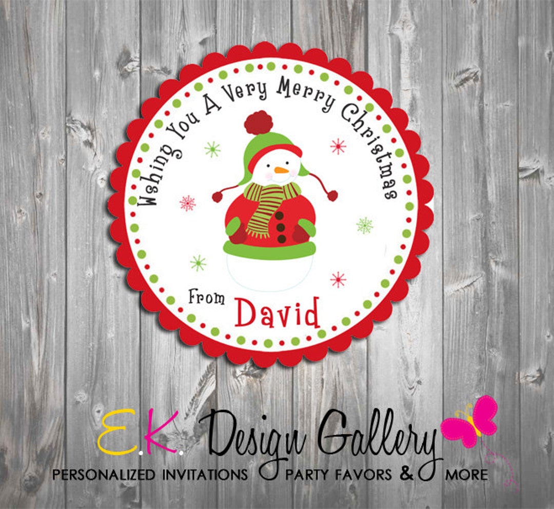 Christmas Gift Tag Winter Snowman Treat Label Tag Holiday Favor Tag ...