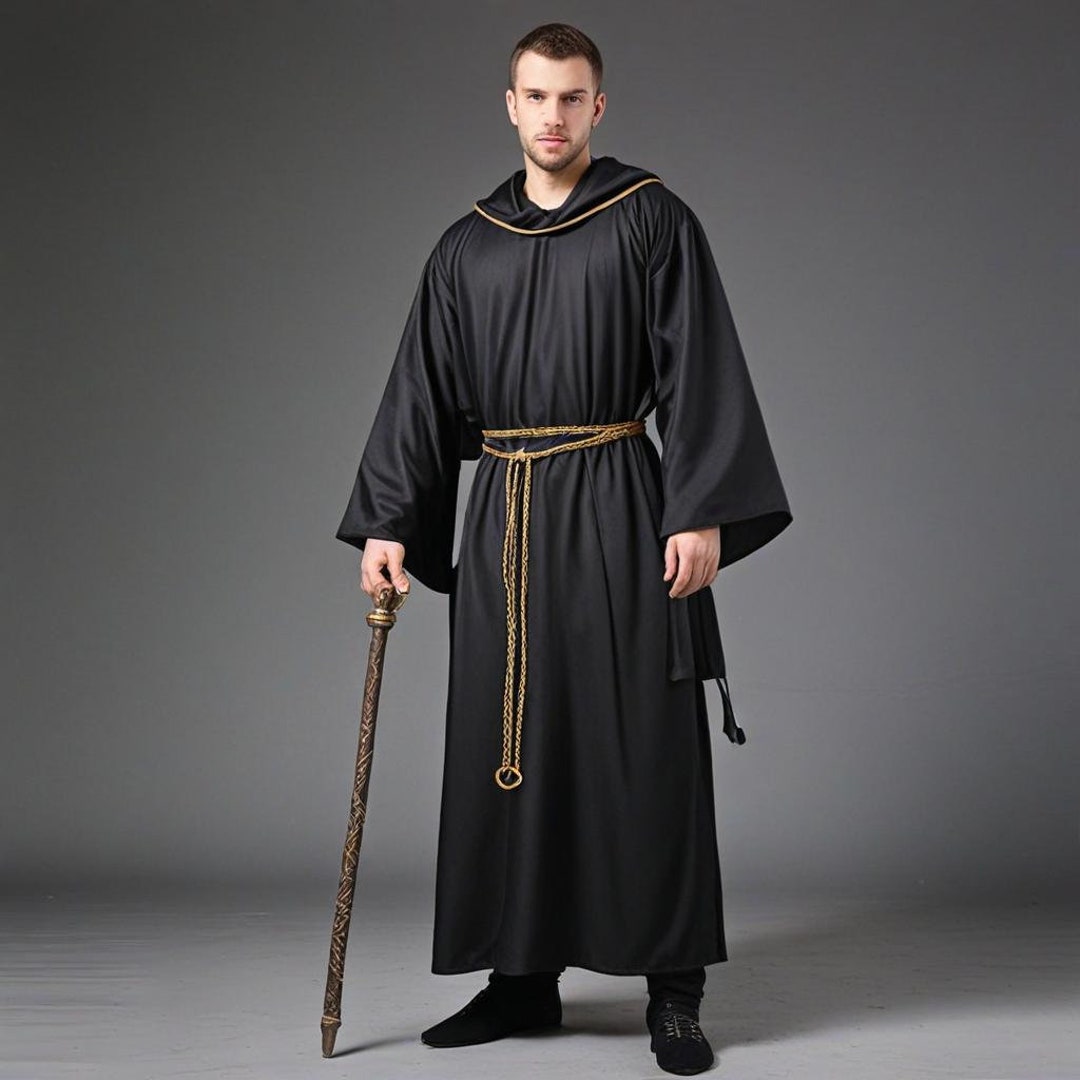 Custom Men's Medieval Monk Costume Authentic Robe With Hood Perfect for ...