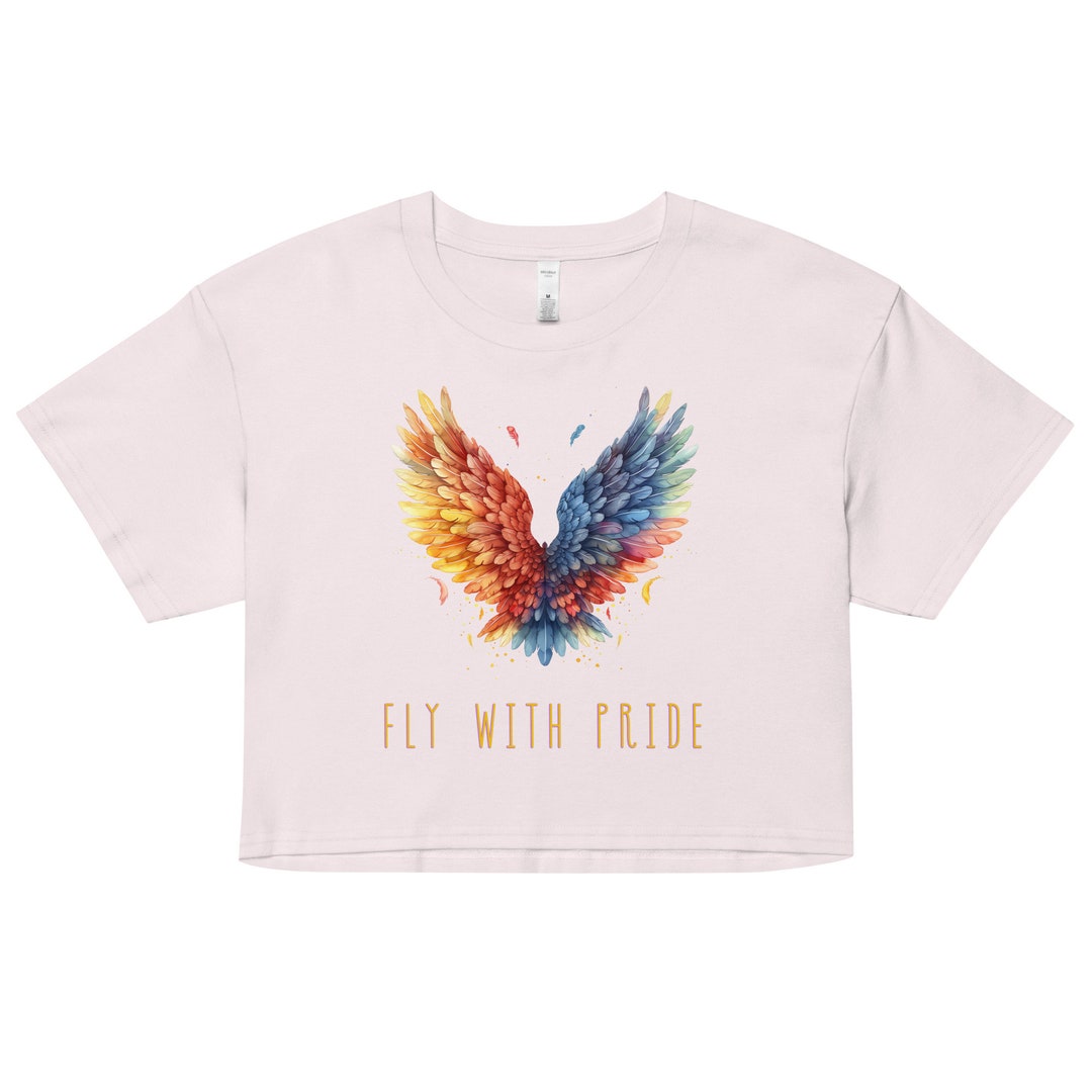 Fly With Pride Crop Top LGBTQ Pride Wings Perfect Gift for Allies LGBT ...
