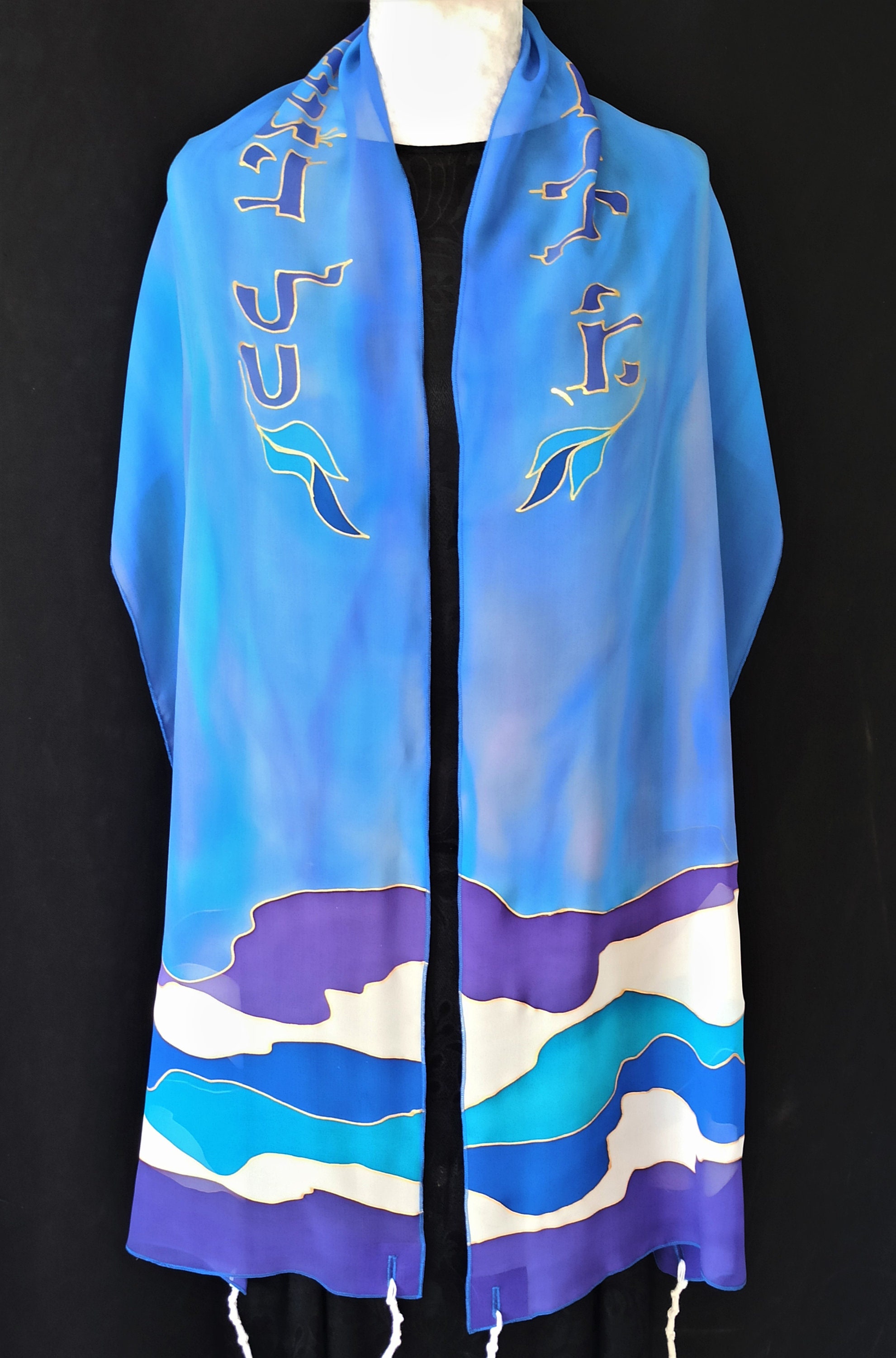 TALLIT Modern Design Hand Painted Women & Girls Bat Mitzvah and ...
