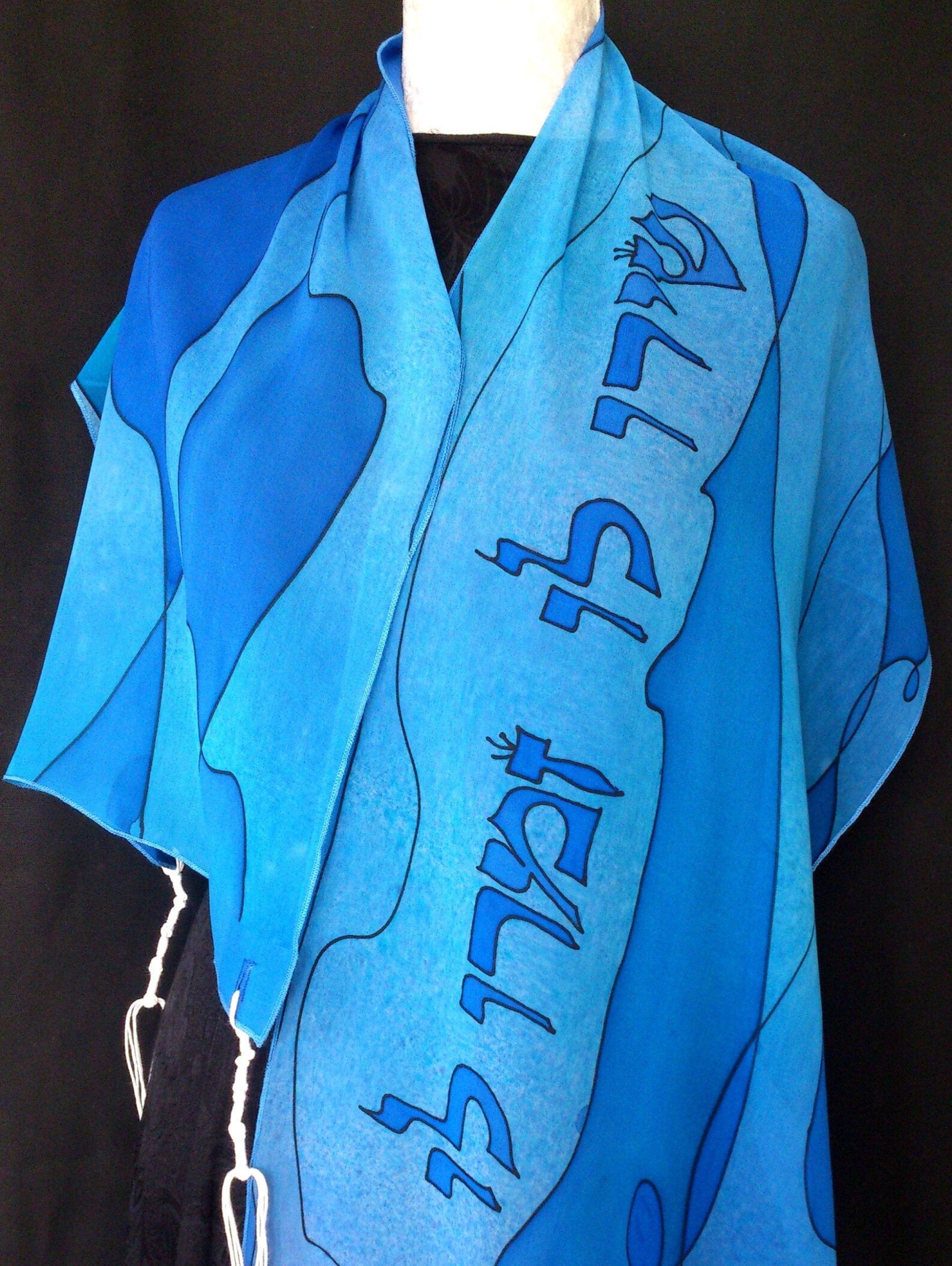 TALLIT Modern Design Hand Painting for Women & Girls Bat Mitzvah and ...